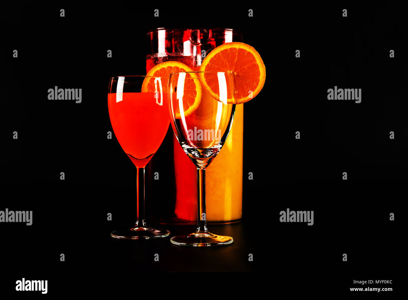cocktail based on Campari liqueur and orange juice, famous Italian ...