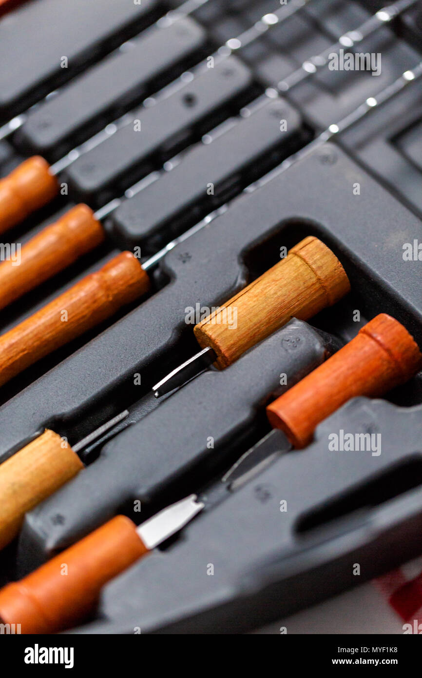 Simple BBQ cooking set in plastic case Stock Photo - Alamy