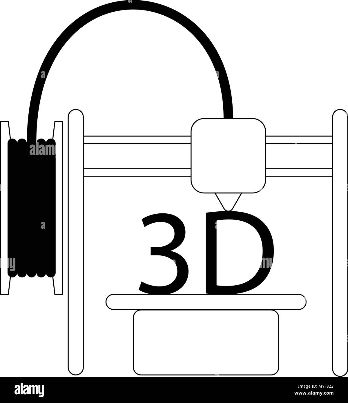 3D printing icon. Vector Illustration. Modern technology Stock Vector ...