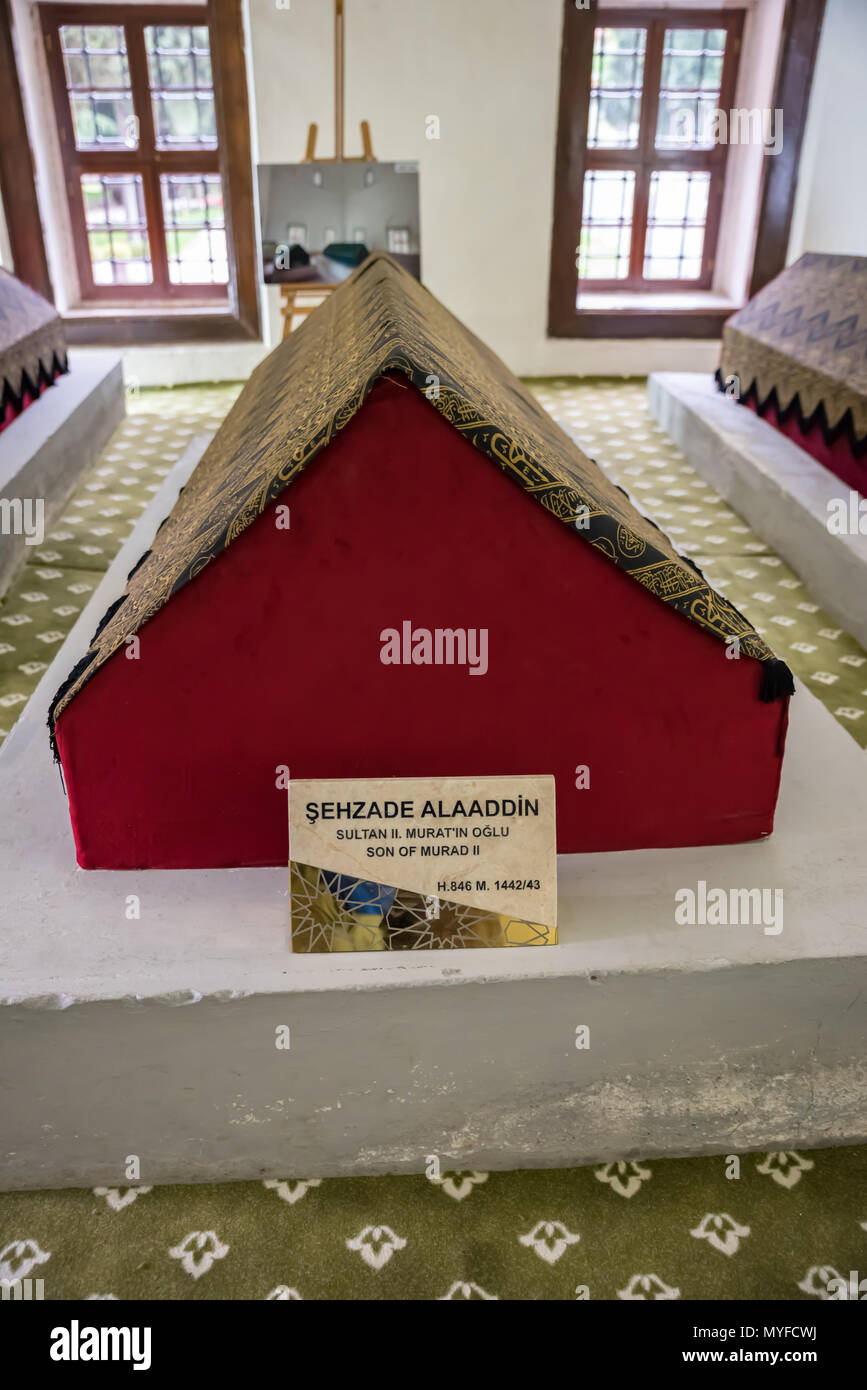 Shahzada,prince Alaaddin Tomb at Sultan Murad II tomb mausoleum at ...