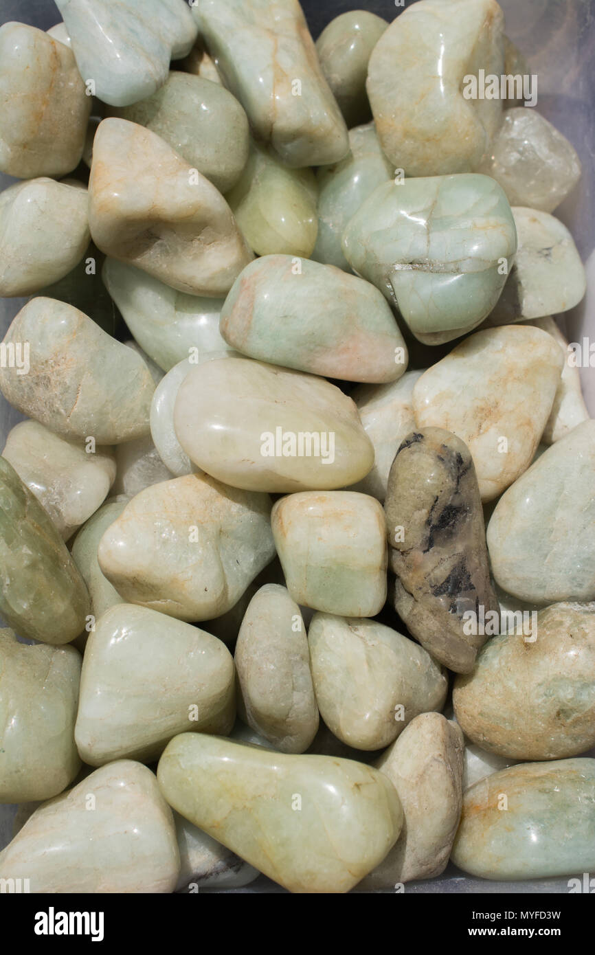 aquamarine (blue beryl) gem stone as natural mineral rock specimen ...