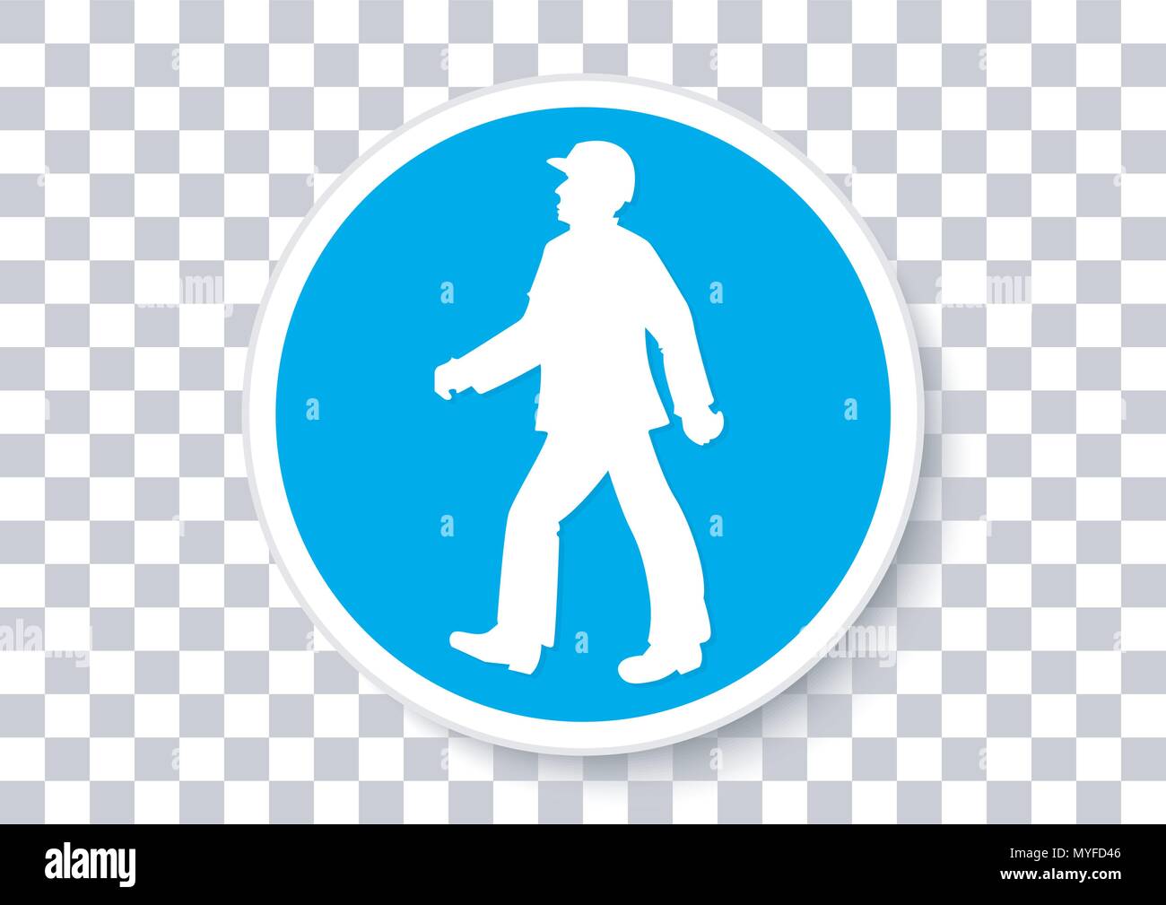 vector design of pedestrian must use this route Stock Vector Image ...