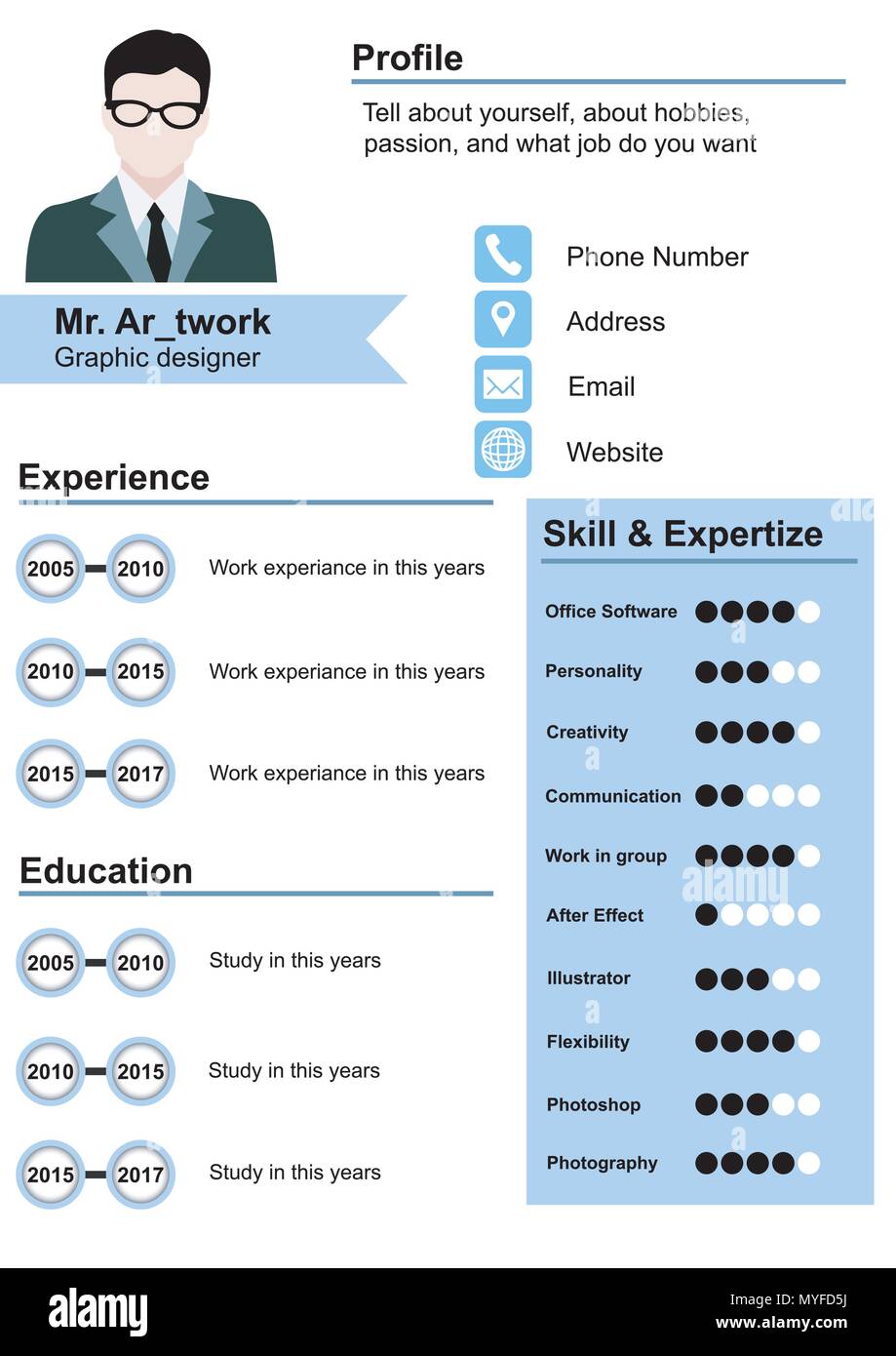 vector design of resume template Stock Vector Image & Art - Alamy