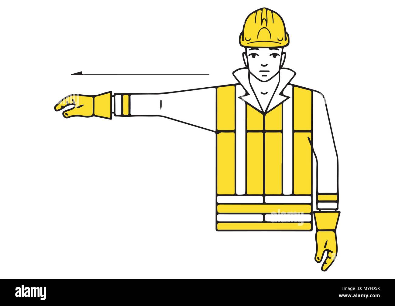 vector design of signalman gesture instructions right Stock Vector ...