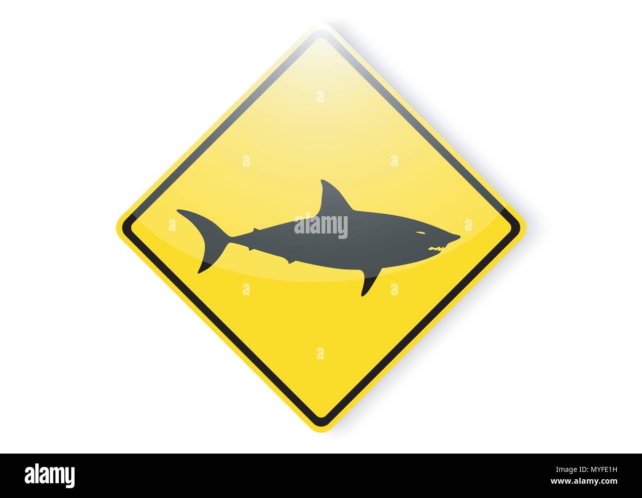vector design of warning sharks attack area Stock Vector Image & Art ...