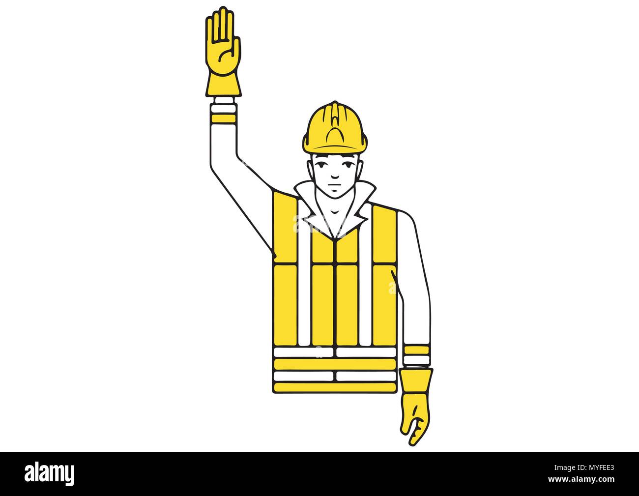 vector design of stop instruction gesture signalman Stock Vector Image ...