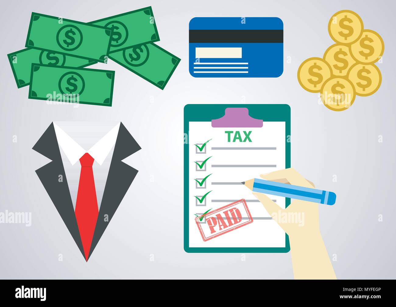 vector design of tax paid illustration Stock Vector Image & Art - Alamy