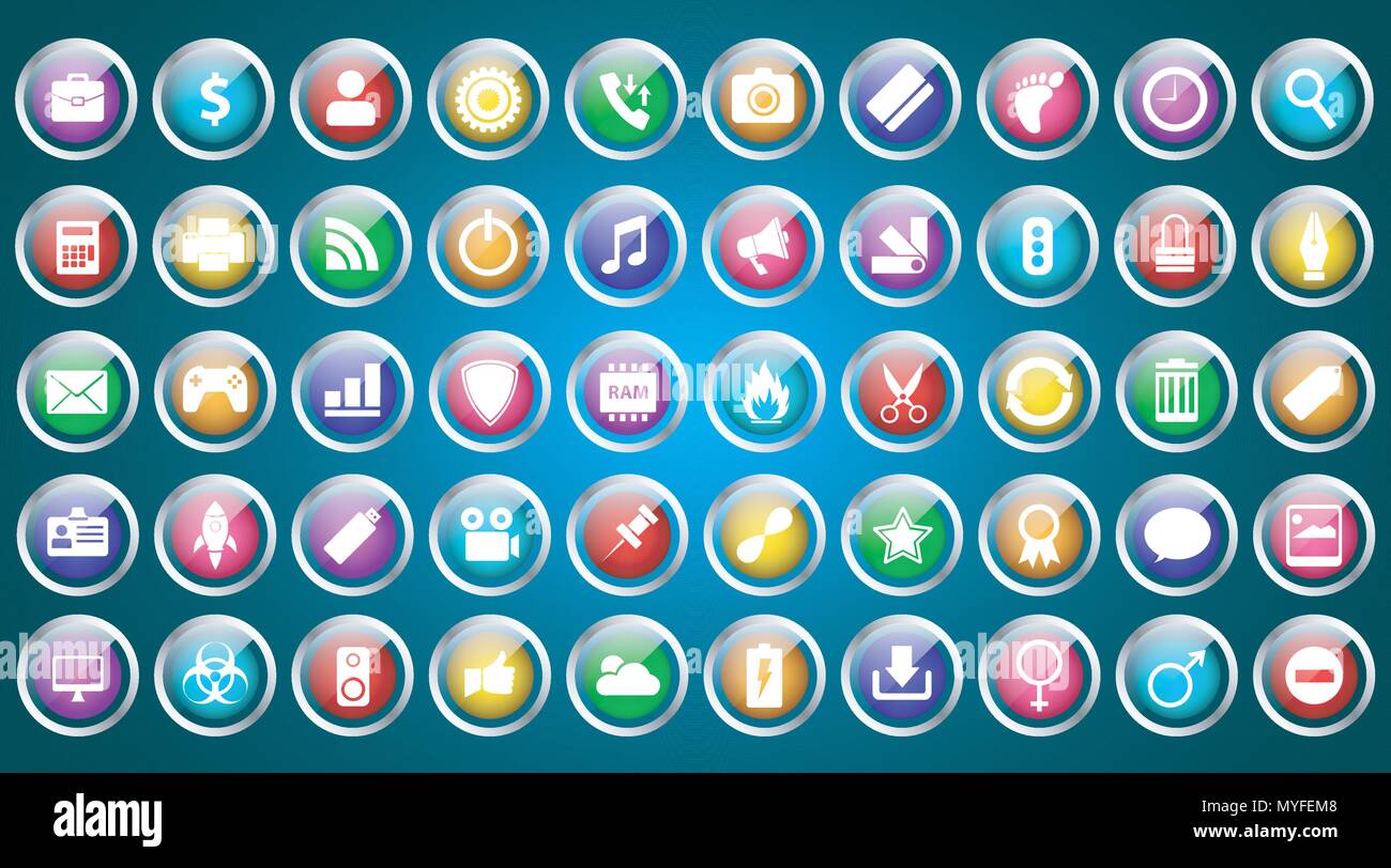 Vector glass circle button Stock Vector Images - Alamy