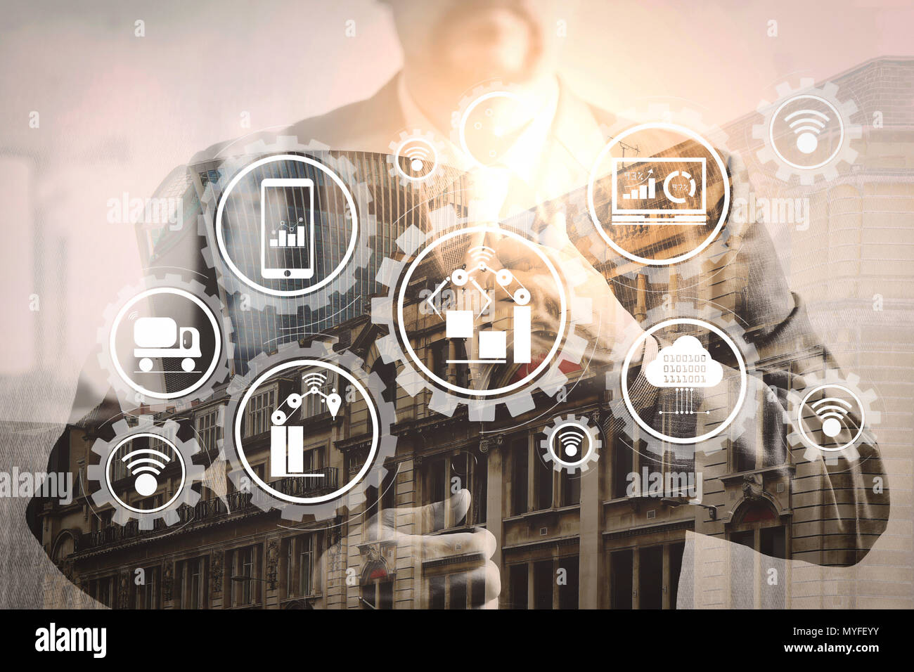 Smart factory and industry 4.0 and connected production robots ...