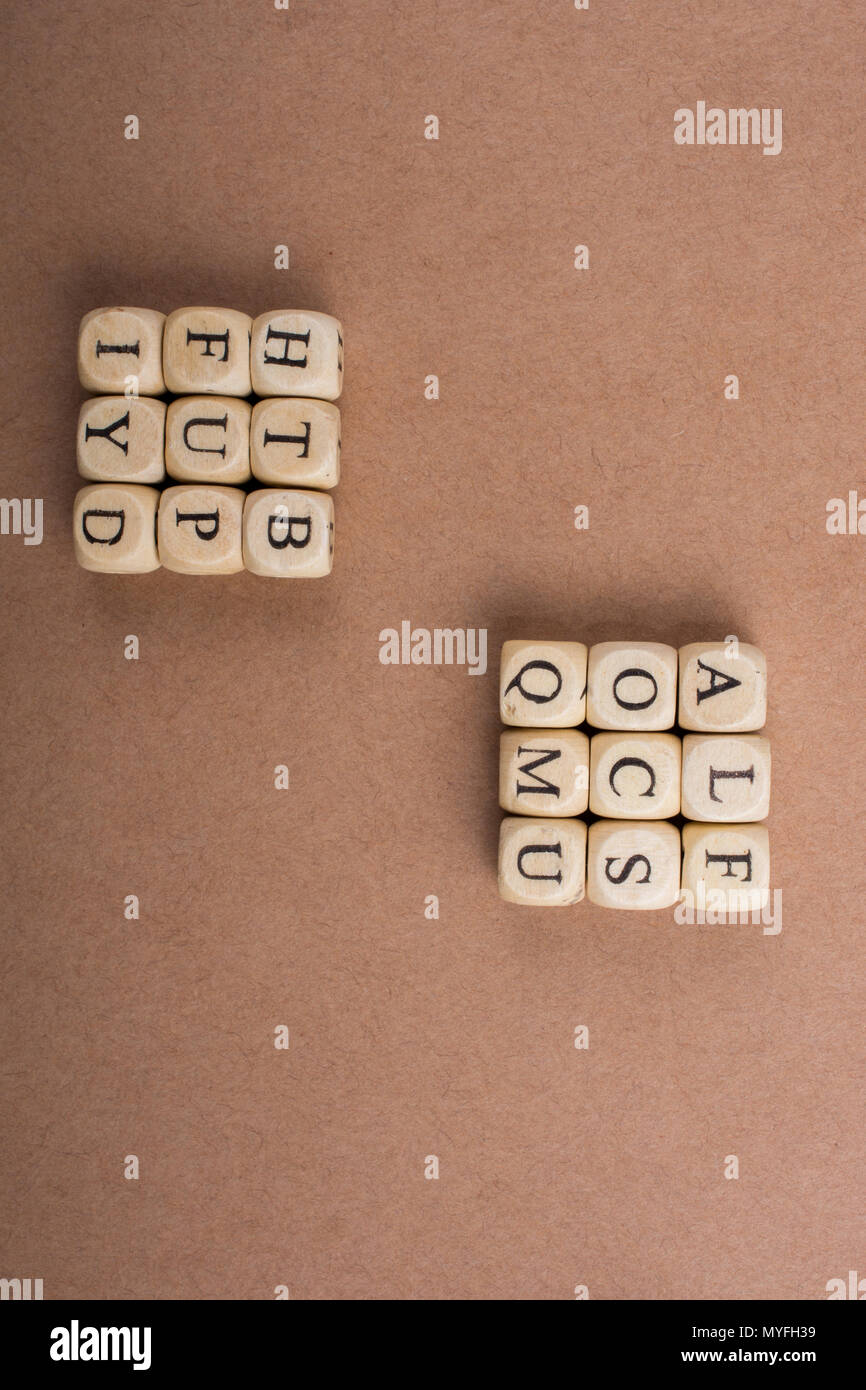 Letter cubes of Alphabet made of wood Stock Photo - Alamy