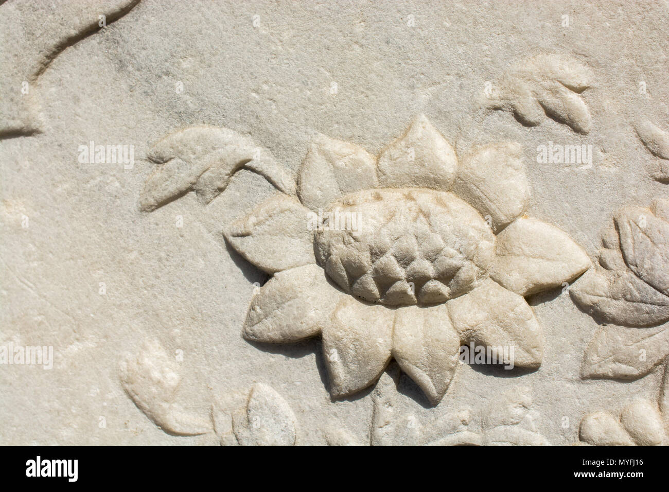 Ottoman marble stone carving art in floral patterns Stock Photo - Alamy