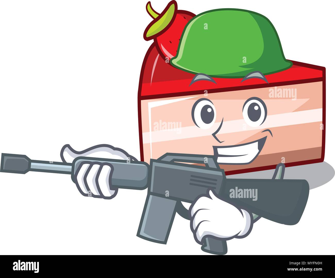 Army strawberry cake character cartoon Stock Vector Image & Art - Alamy