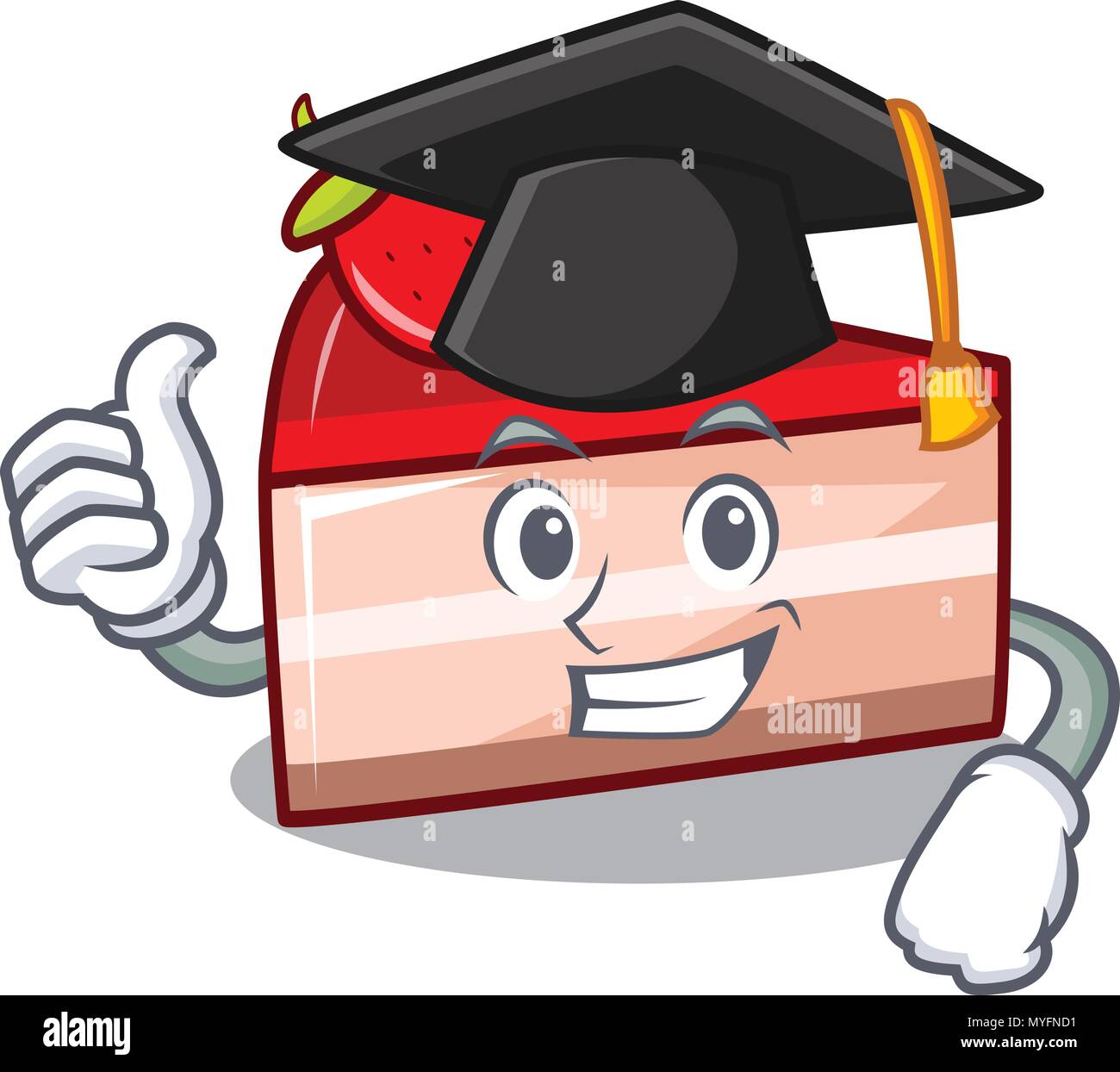 Graduation strawberry cake character cartoon Stock Vector Image & Art ...