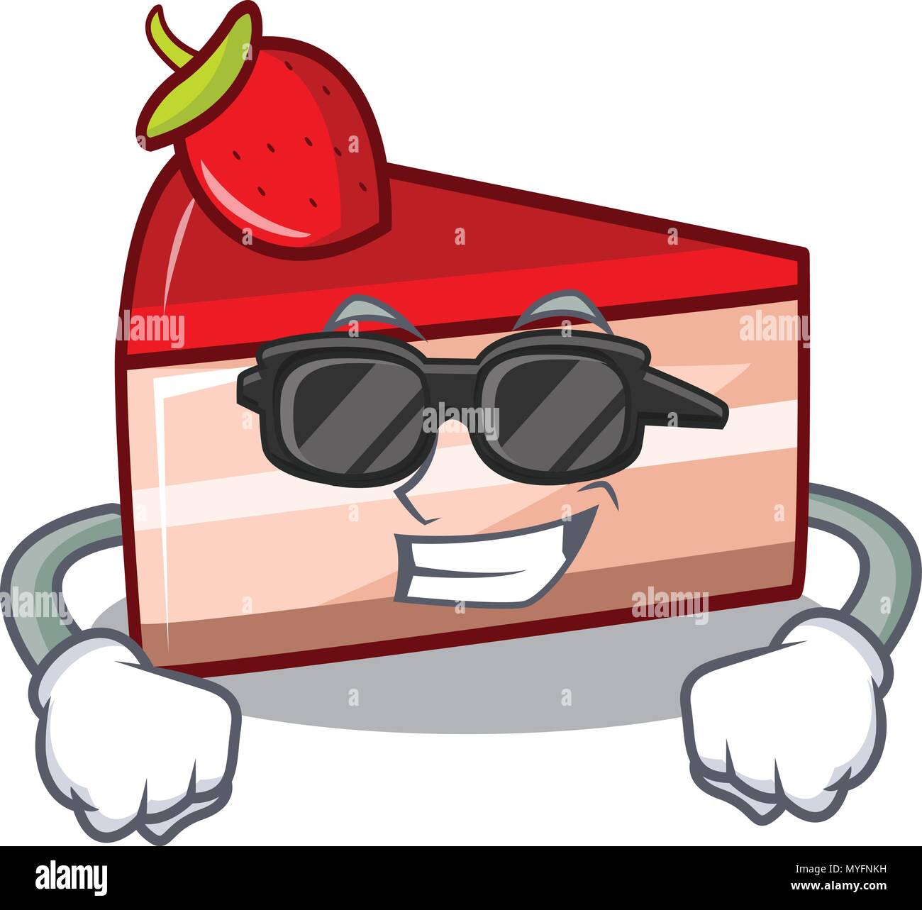 Super cool strawberry cake character cartoon Stock Vector Image & Art ...