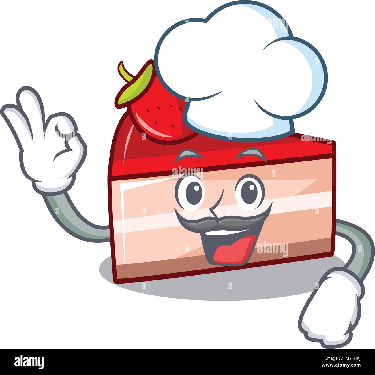 Chef strawberry cake character cartoon Stock Vector Image & Art - Alamy