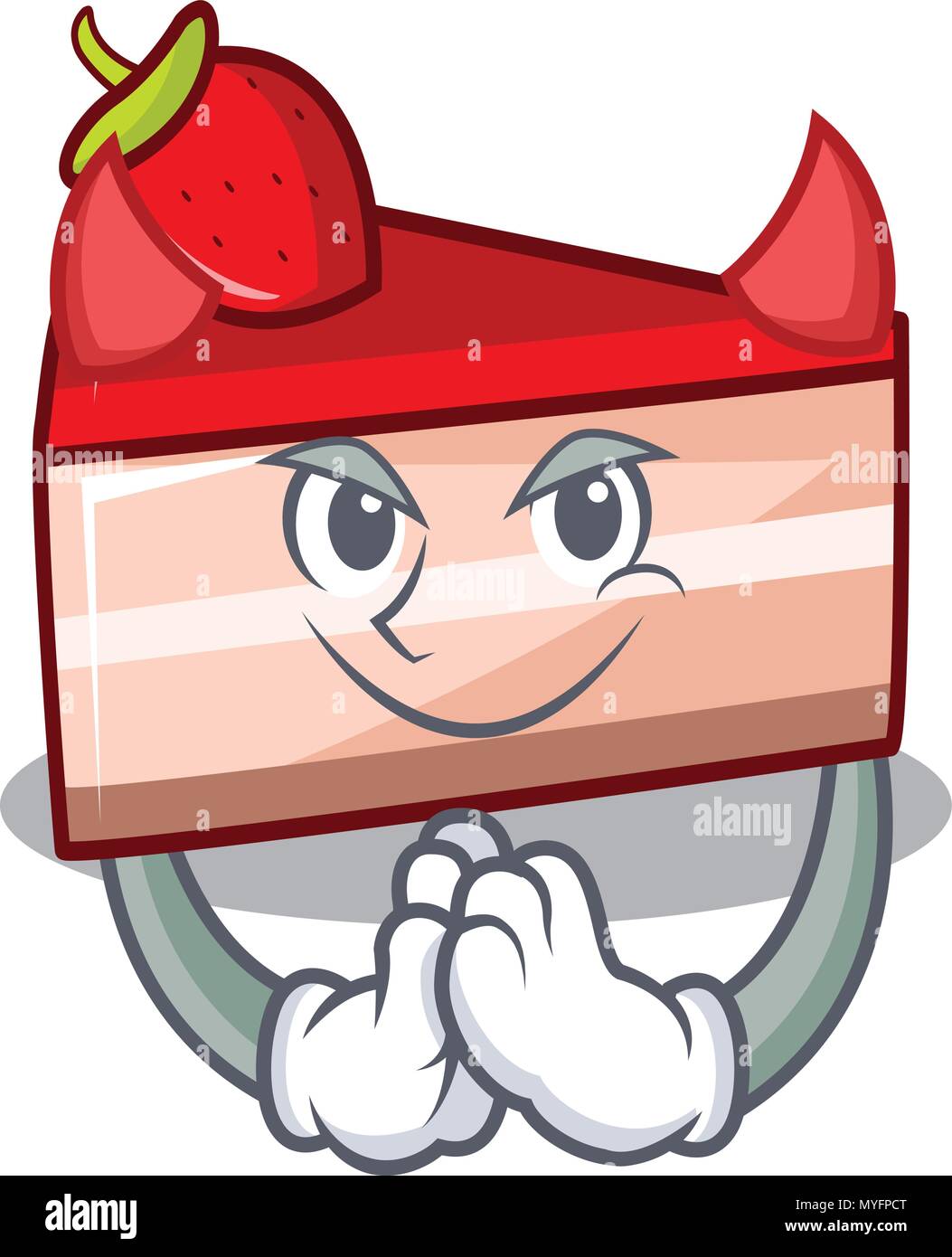 Devil strawberry cake mascot cartoon Stock Vector Image & Art - Alamy