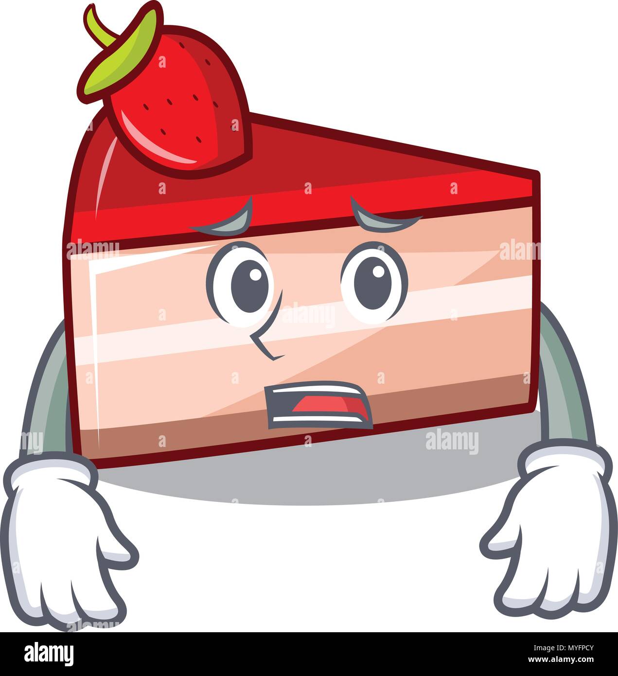 Afraid strawberry cake mascot cartoon Stock Vector Image & Art - Alamy