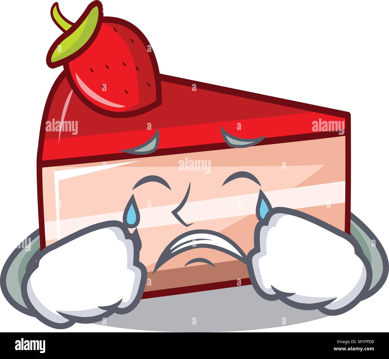 Crying strawberry cake mascot cartoon Stock Vector Image & Art - Alamy