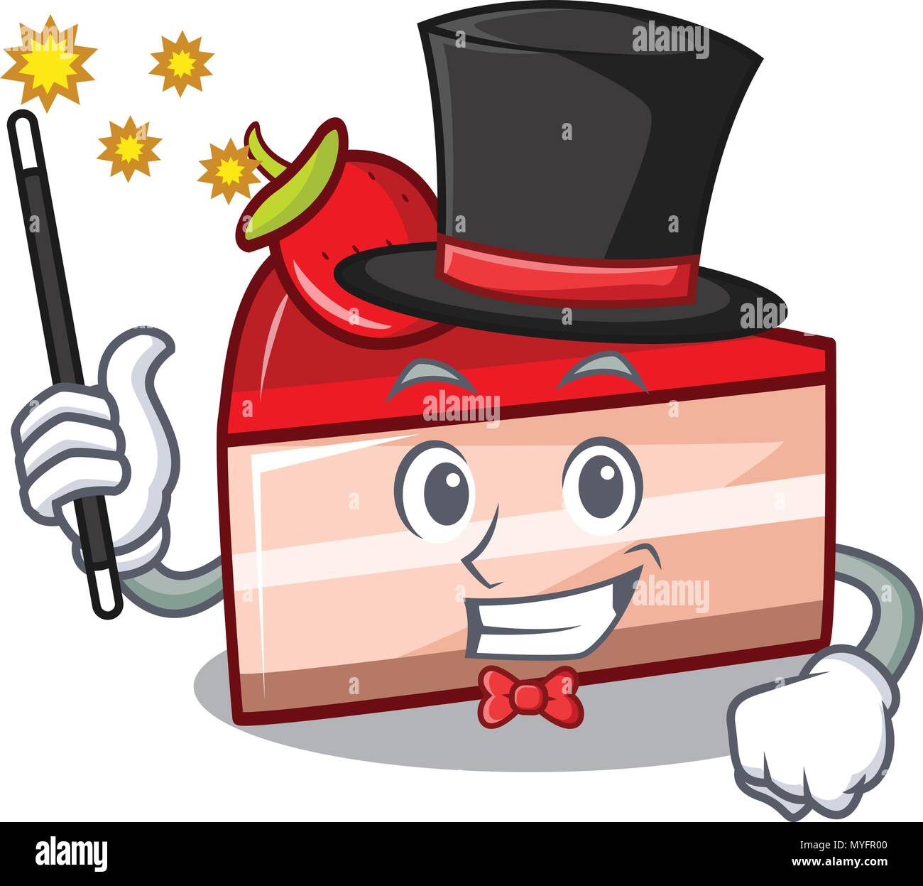 Magician strawberry cake mascot cartoon Stock Vector Image & Art - Alamy