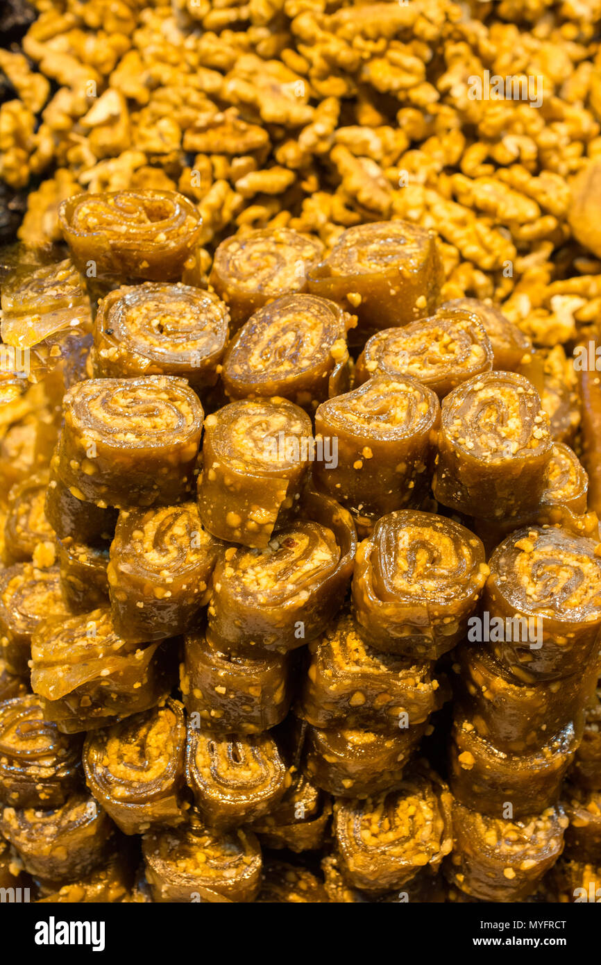 Turkish style fruit dried pulp as snack food Stock Photo - Alamy