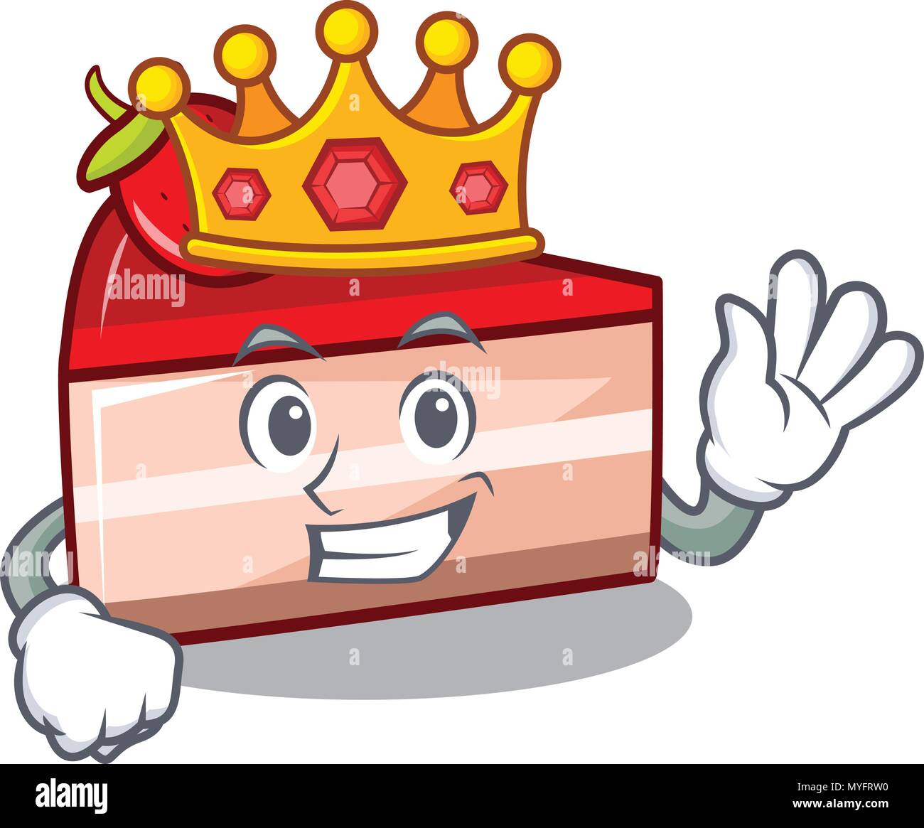 King strawberry cake mascot cartoon Stock Vector Image & Art - Alamy