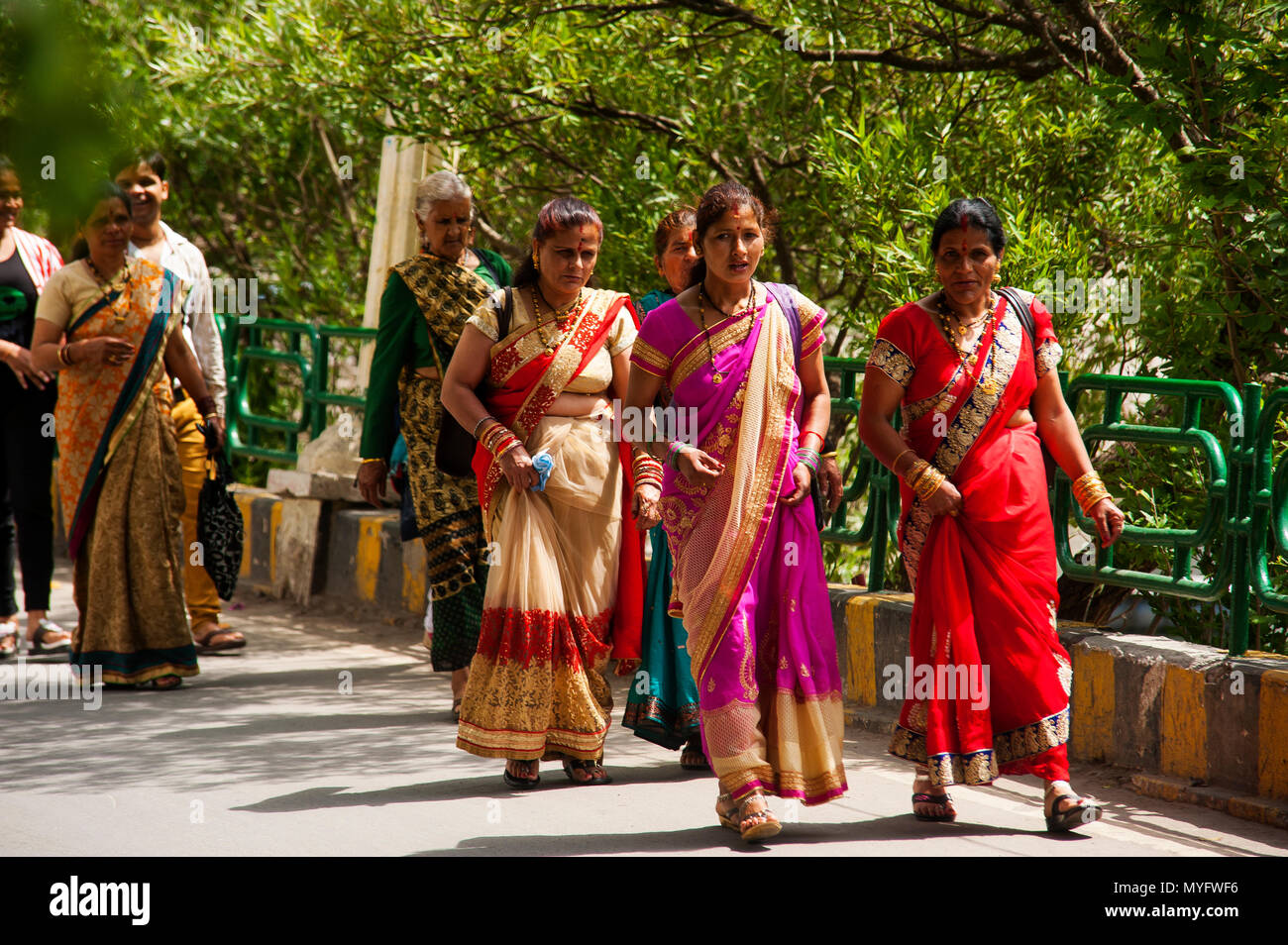 Indian womans in traditional clothes, Naini Tal, Uttarakhand, India ...