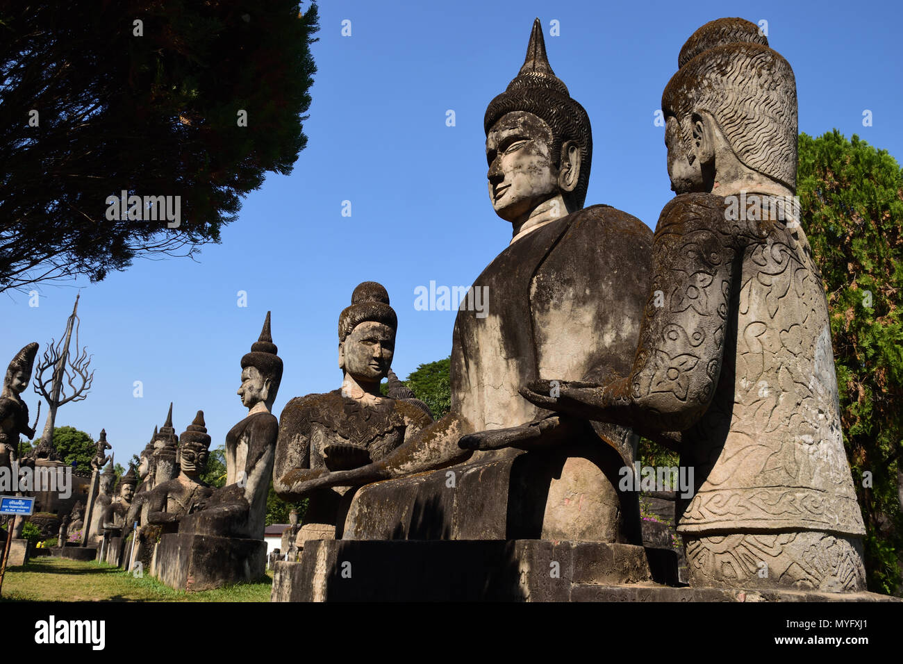 Numerous of Buddha's statue at Buddha Park (Xieng Kuane), Vientiane ...