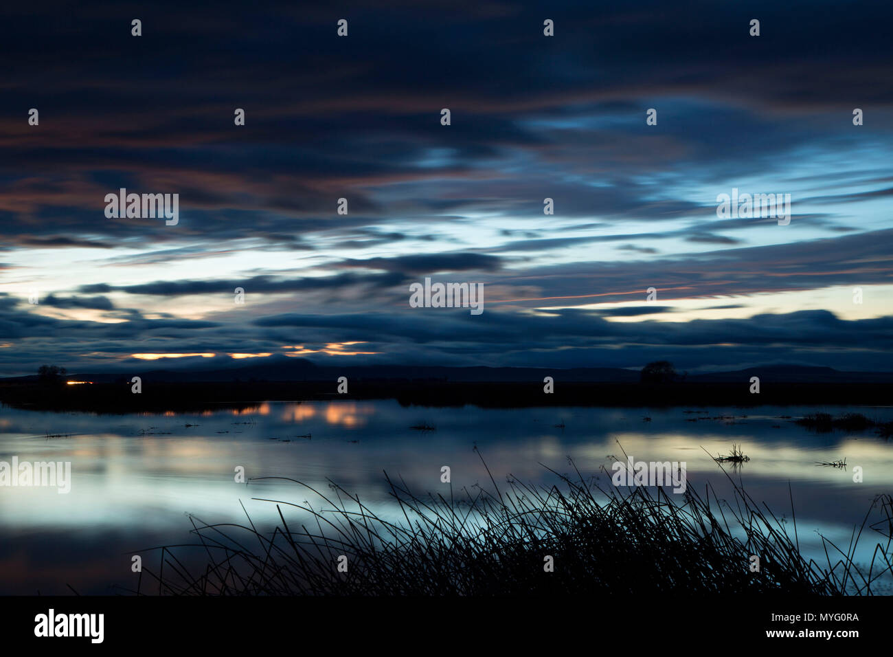 Marsh dawn along auto tour route, Lower Klamath National Wildlife ...