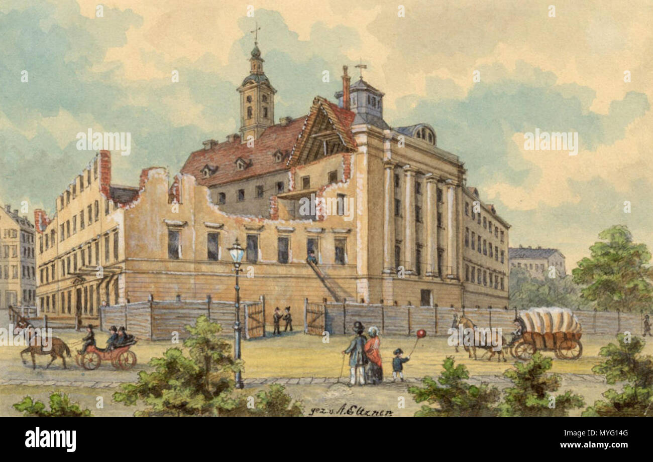 . Deutsch: Der Abbruch des Georgenhauses in Leipzig 1871 . 1889. Adolf ...