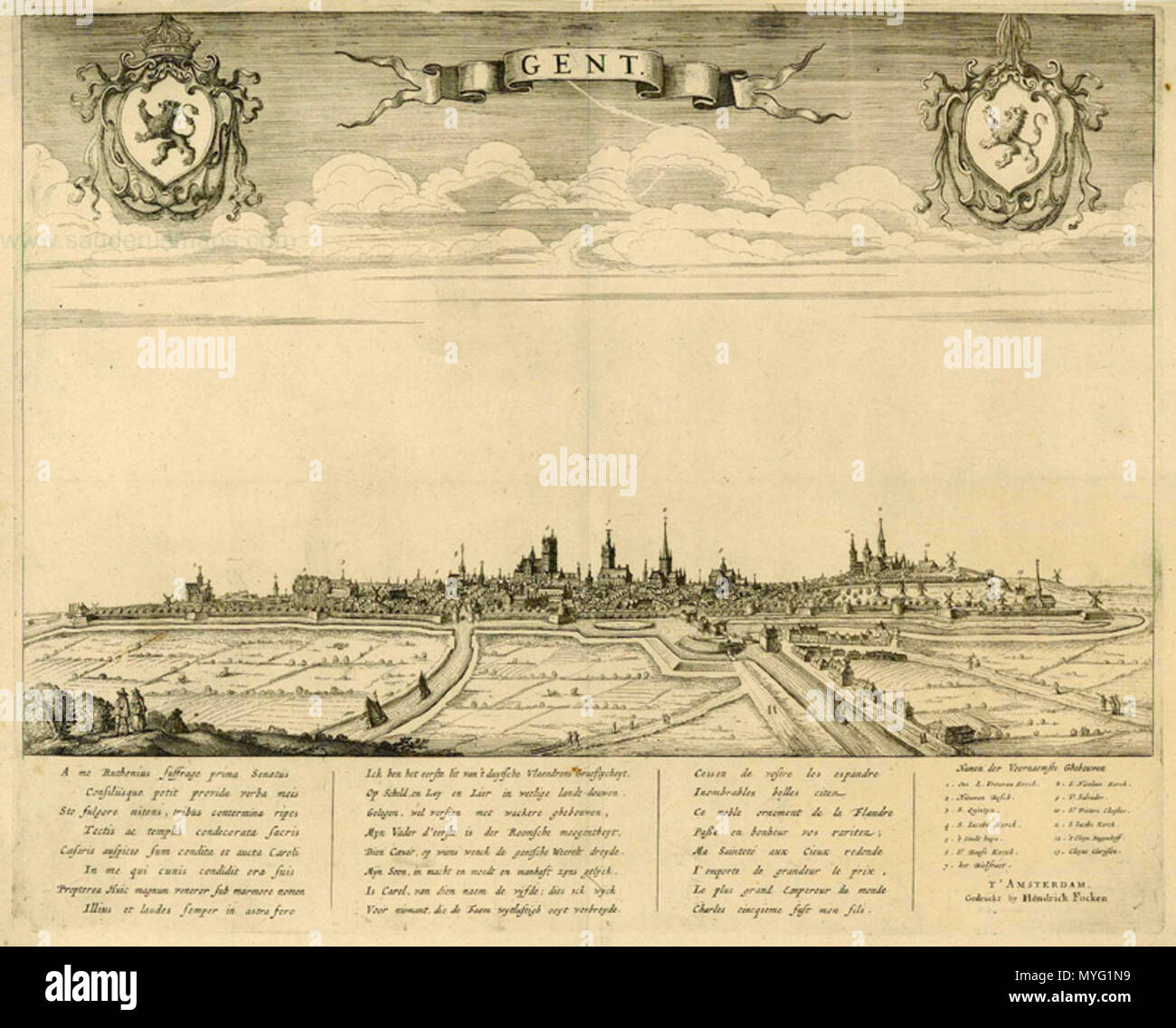 . English: Gent - Hendrick Focken, c. 1660. Copper engraving Size: 41 x ...