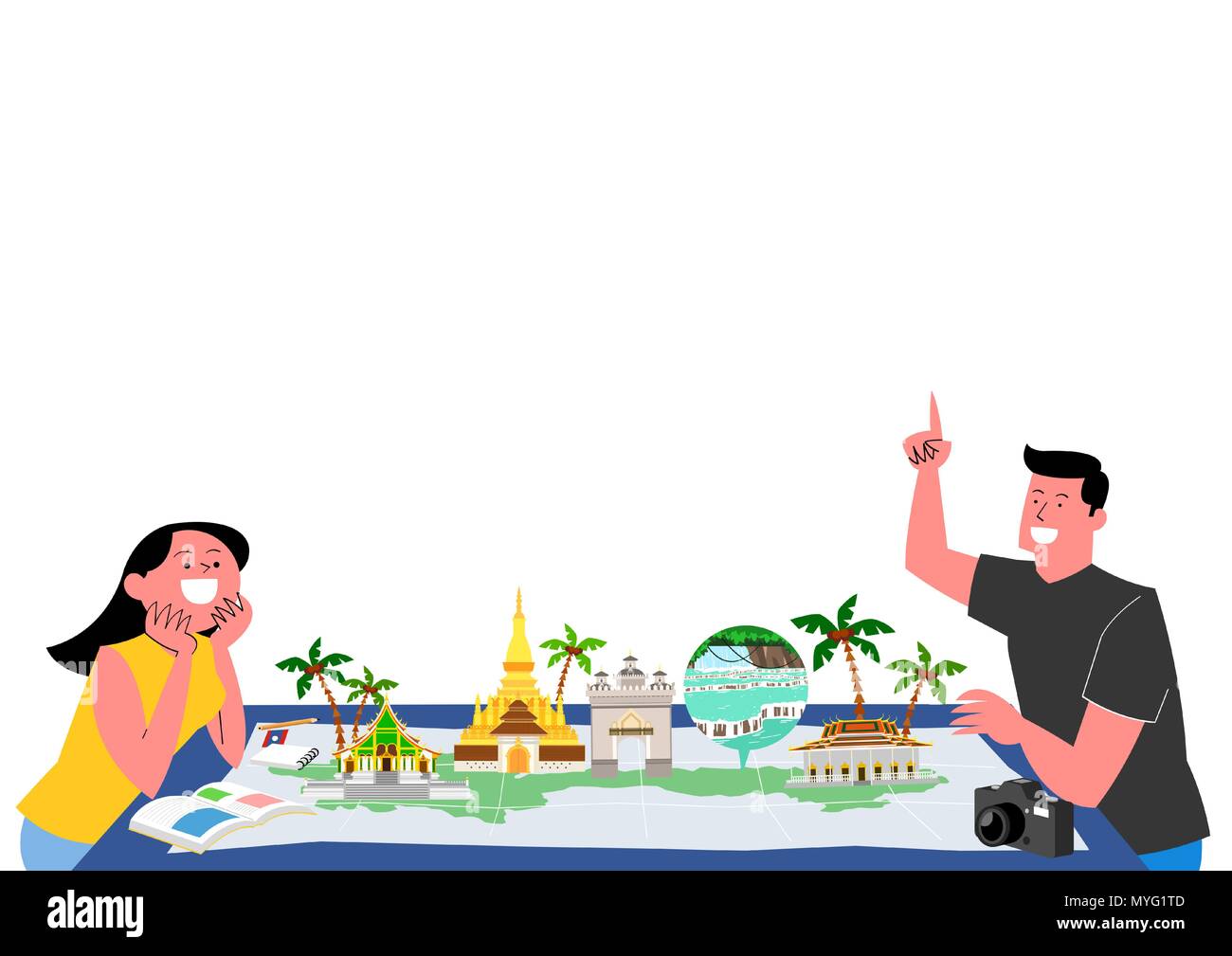 Cambodia waterfall Stock Vector Images - Alamy