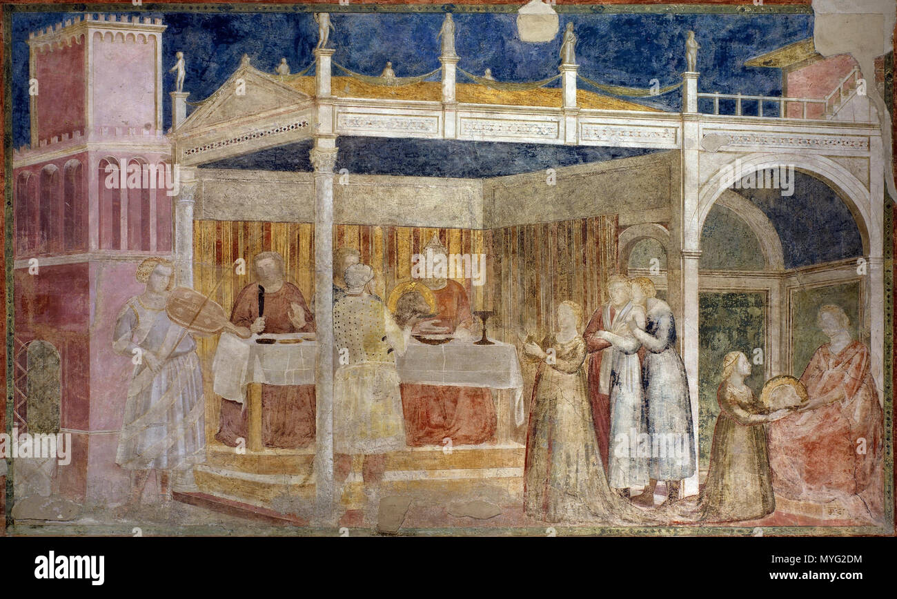 . English: Giotto, Feast of Herod, 1315-25, Peruzzi Chapel, Santa Croce ...