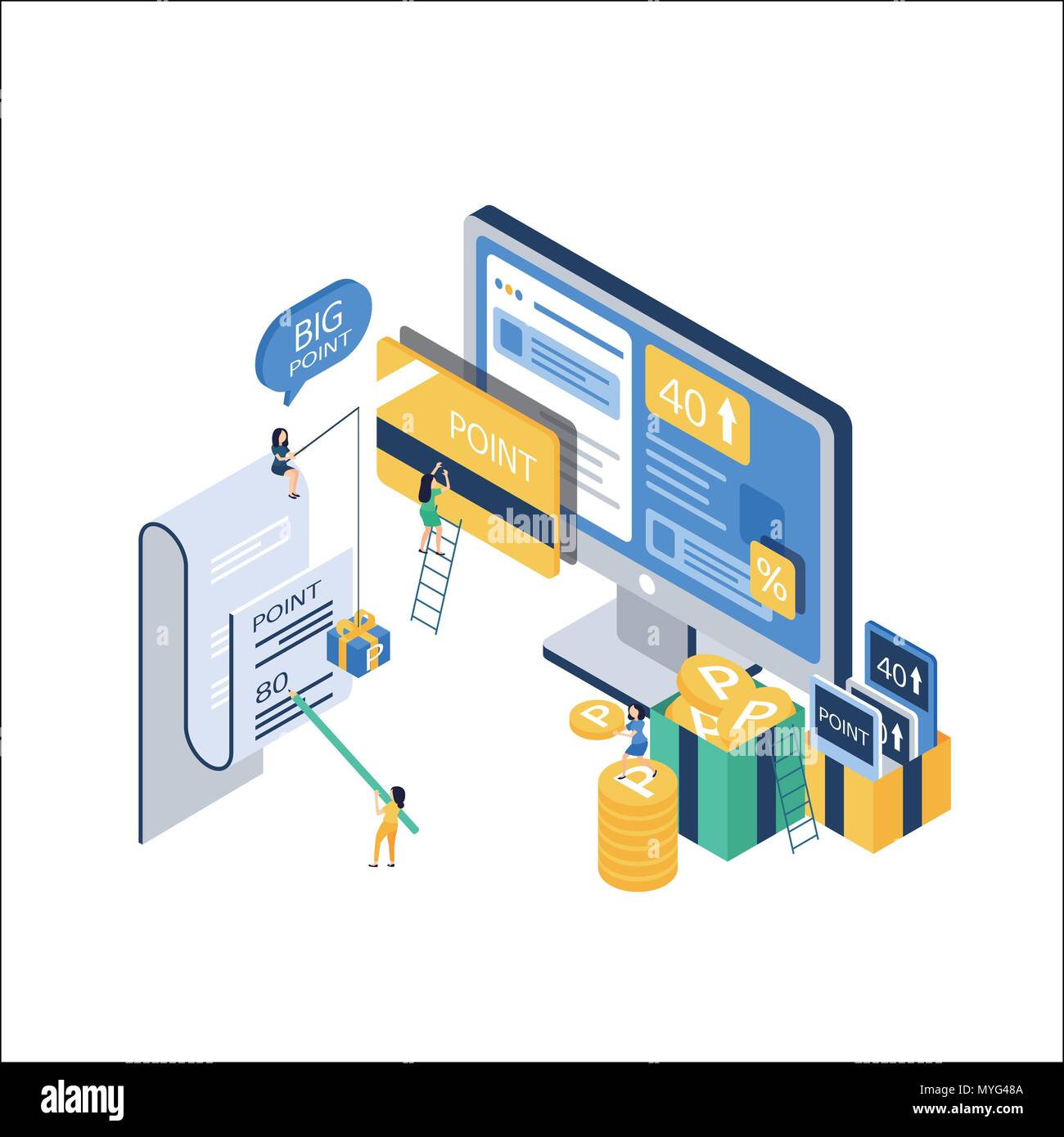 Vector - Flat 3d web isometric e-commerce, electronic business, online mobile shopping concept ...