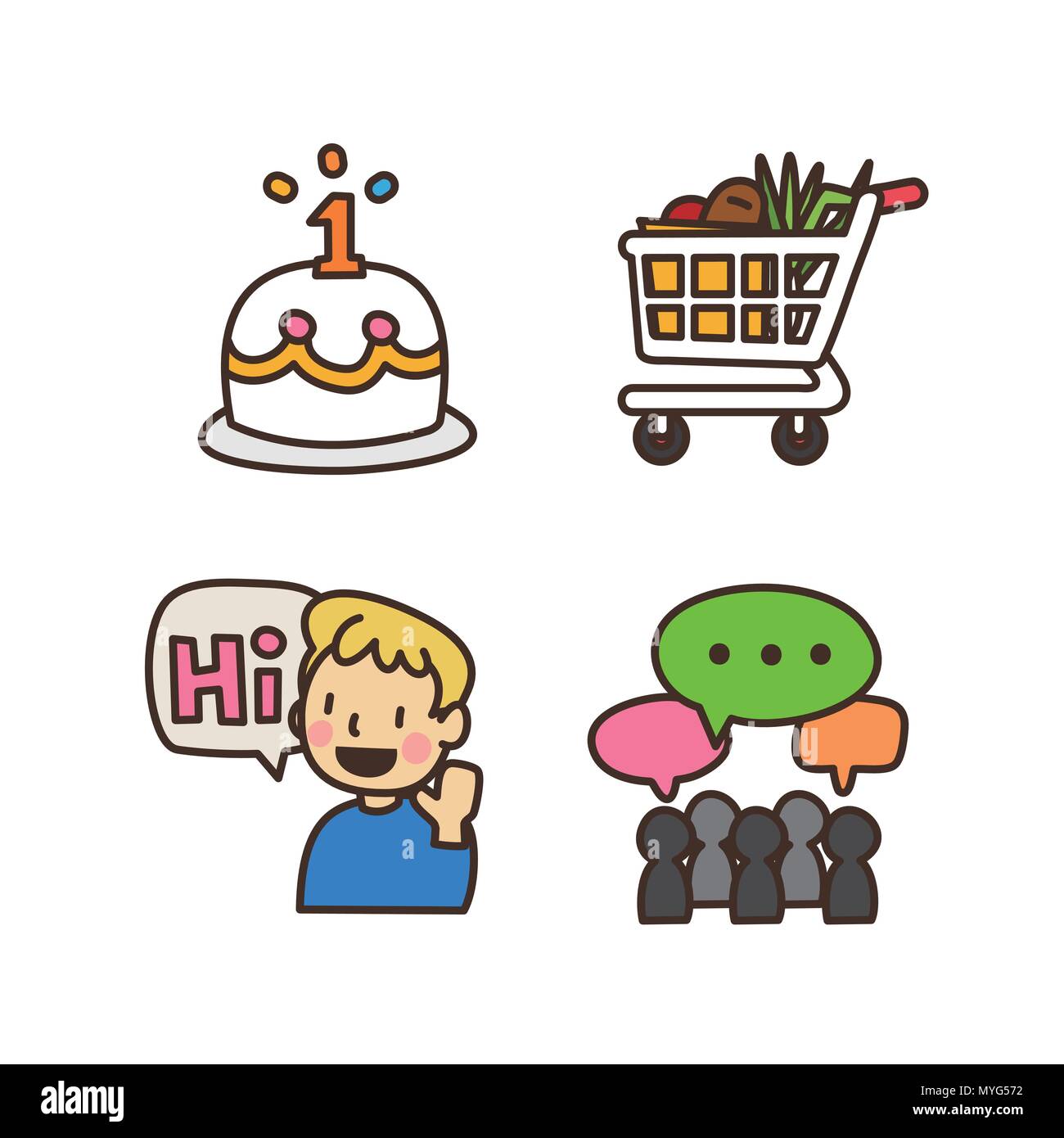 Vector - Related to life and daily flat icon set. 014 Stock Vector ...