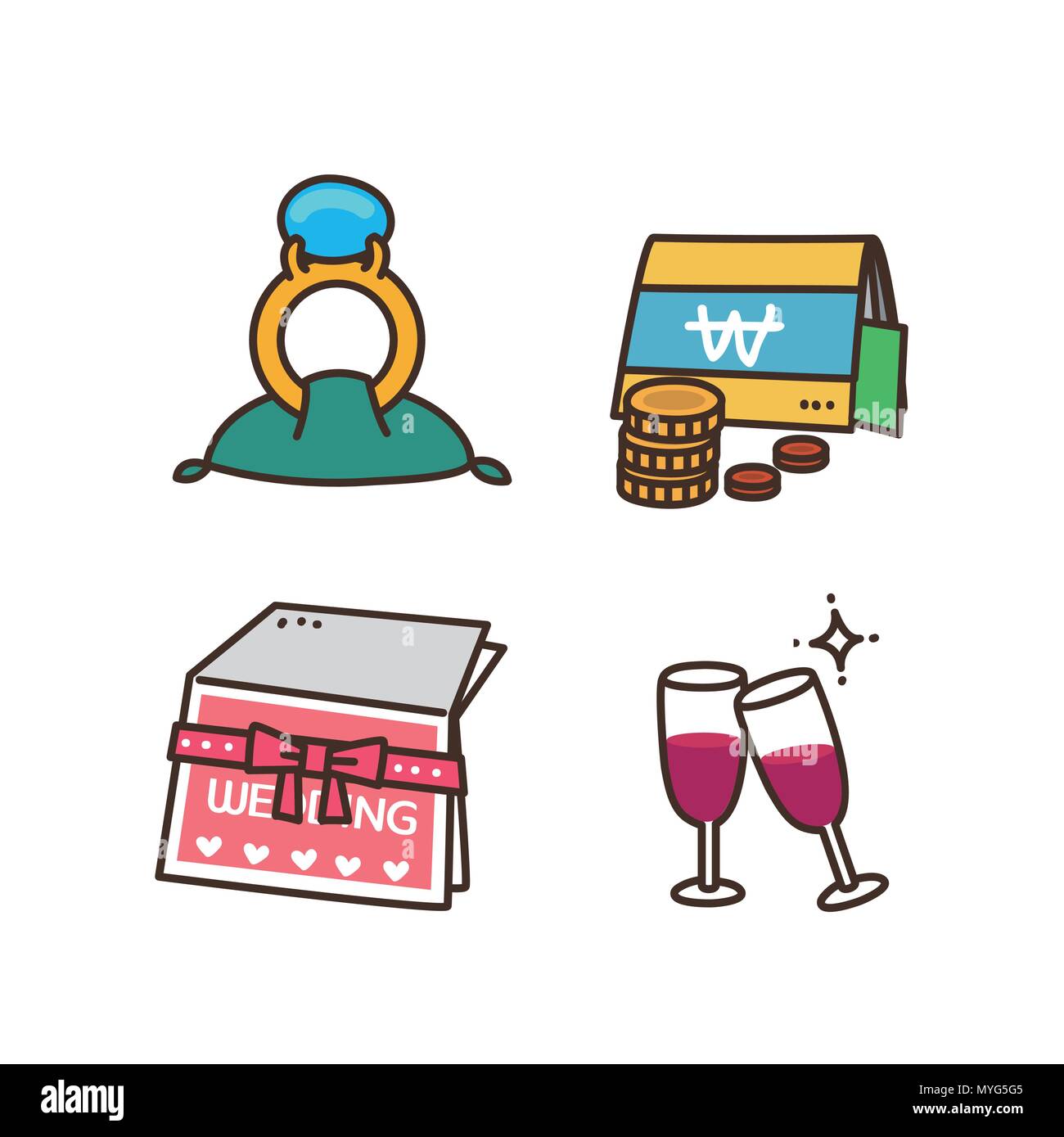 Vector - Related to life and daily flat icon set. 002 Stock Vector ...