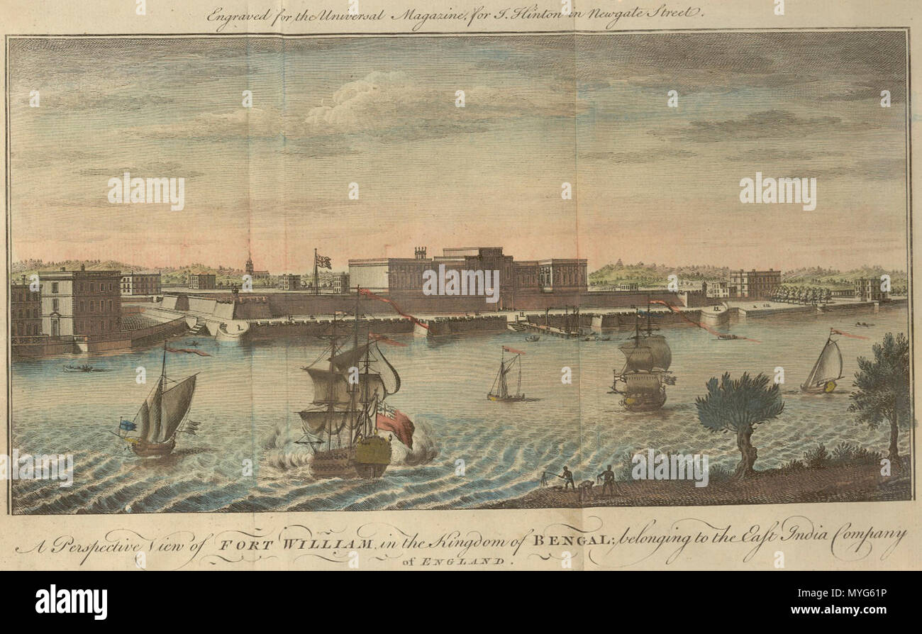 A Perspective View of Fort William by Jan Van Ryne, 1754 Stock Photo ...