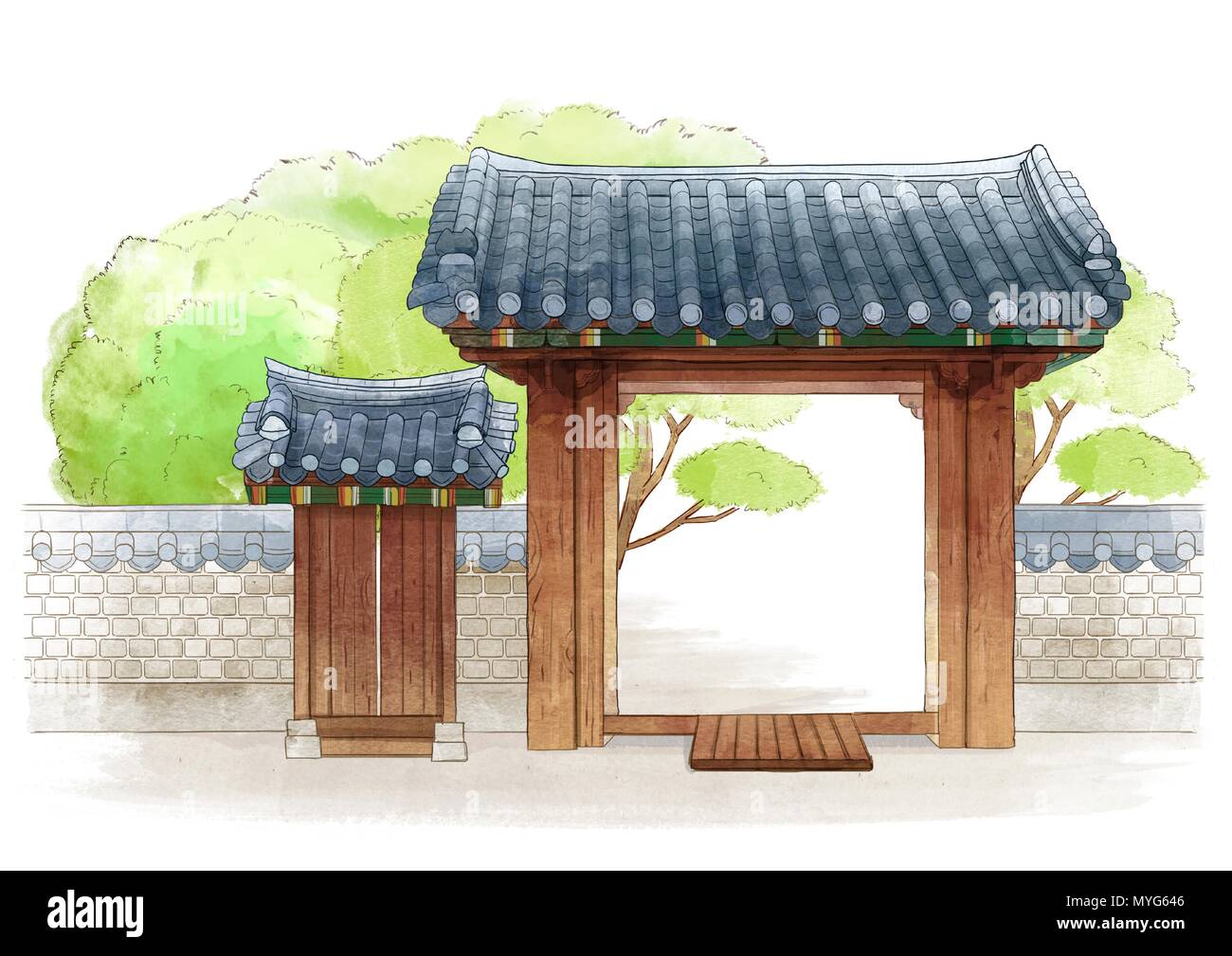 Korean Traditional House Vector