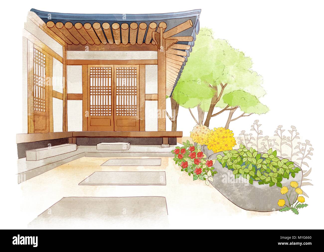Paintings Traditional Korean House