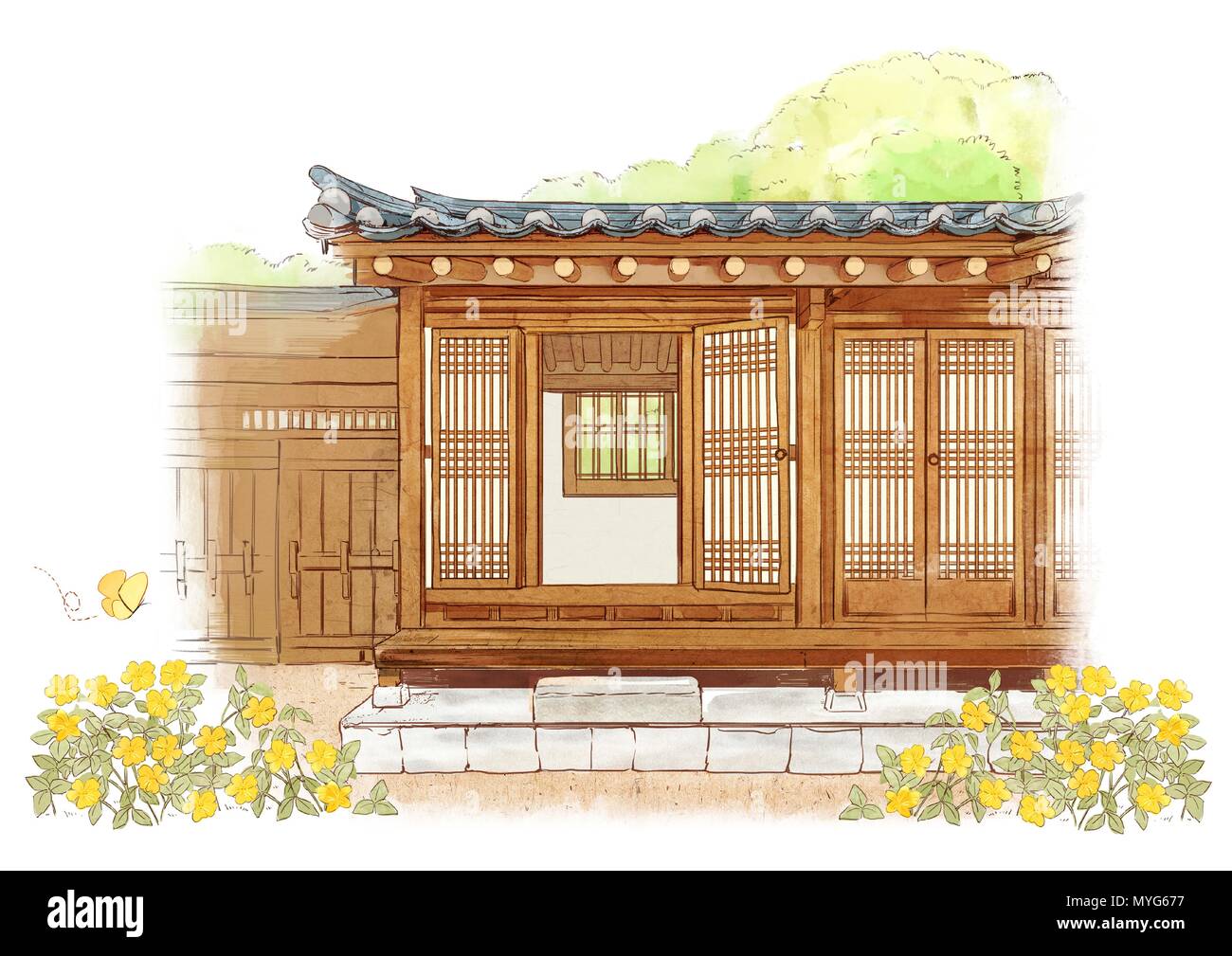 Paintings Traditional Korean House