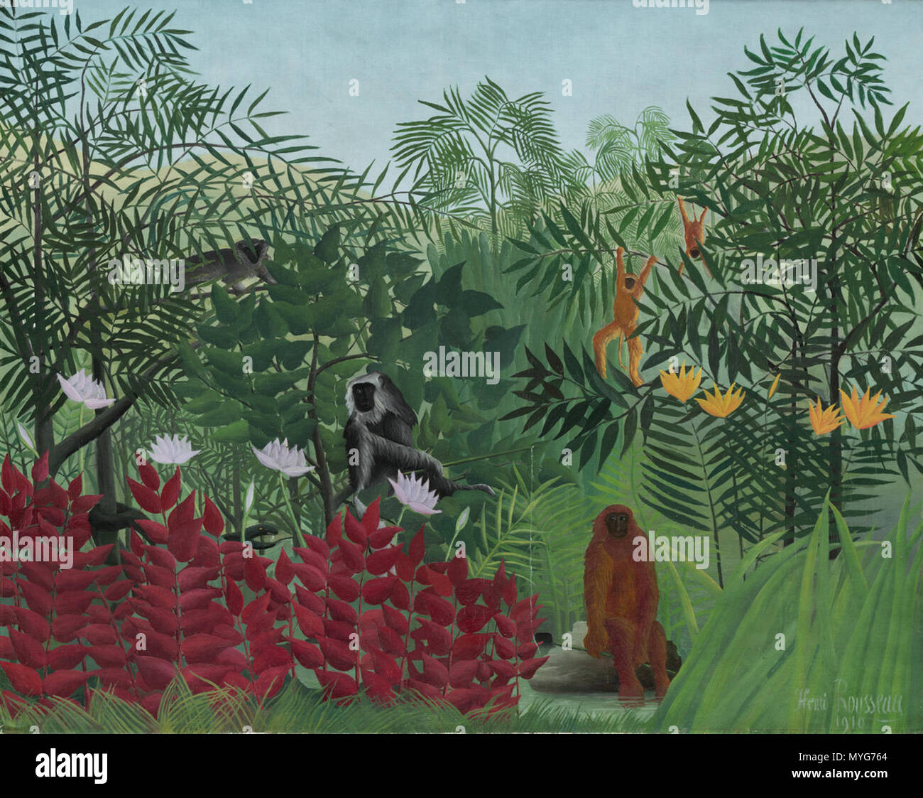 . Tropical Forest with Monkeys . 1910 235 Henri Rousseau - Tropical ...