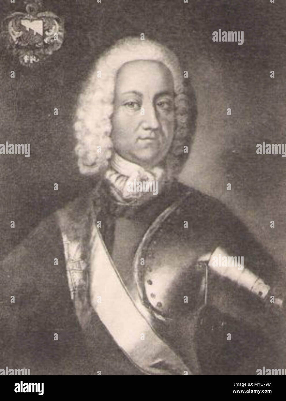 . English: Henrik Bielke Kaas (1686-1773), Danish General and estate ...