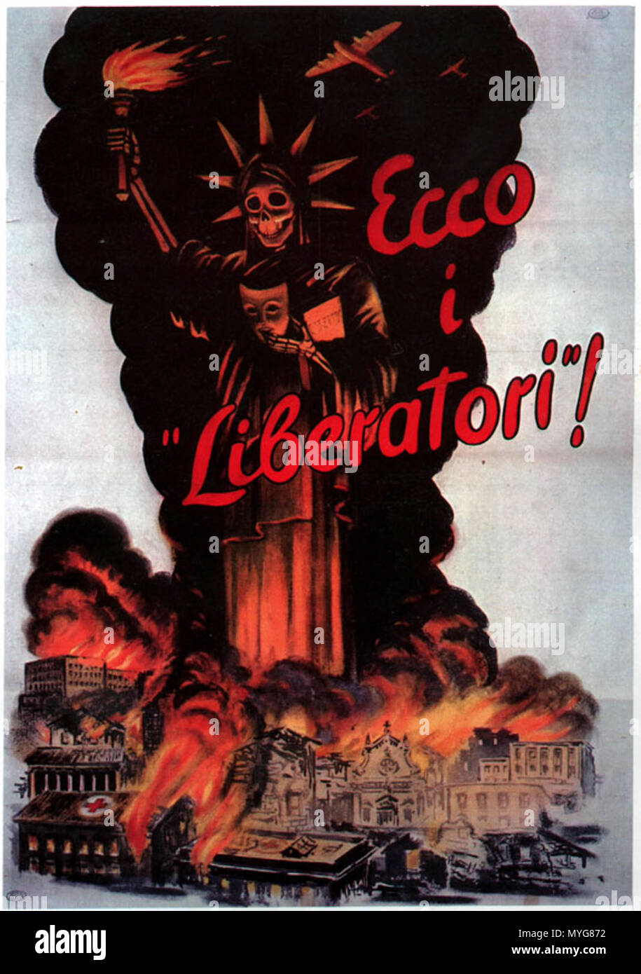 238 Here are the the liberators-Italian WWII Poster - Statue of Liberty ...