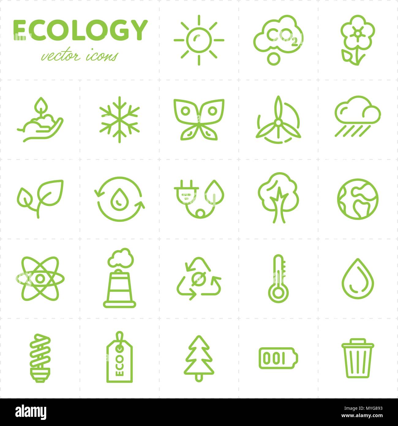Colorful ecological icons in set Stock Vector Image & Art - Alamy