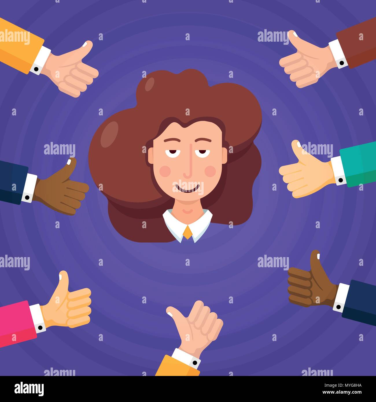 Flat style of people approving girl Stock Vector Image & Art - Alamy