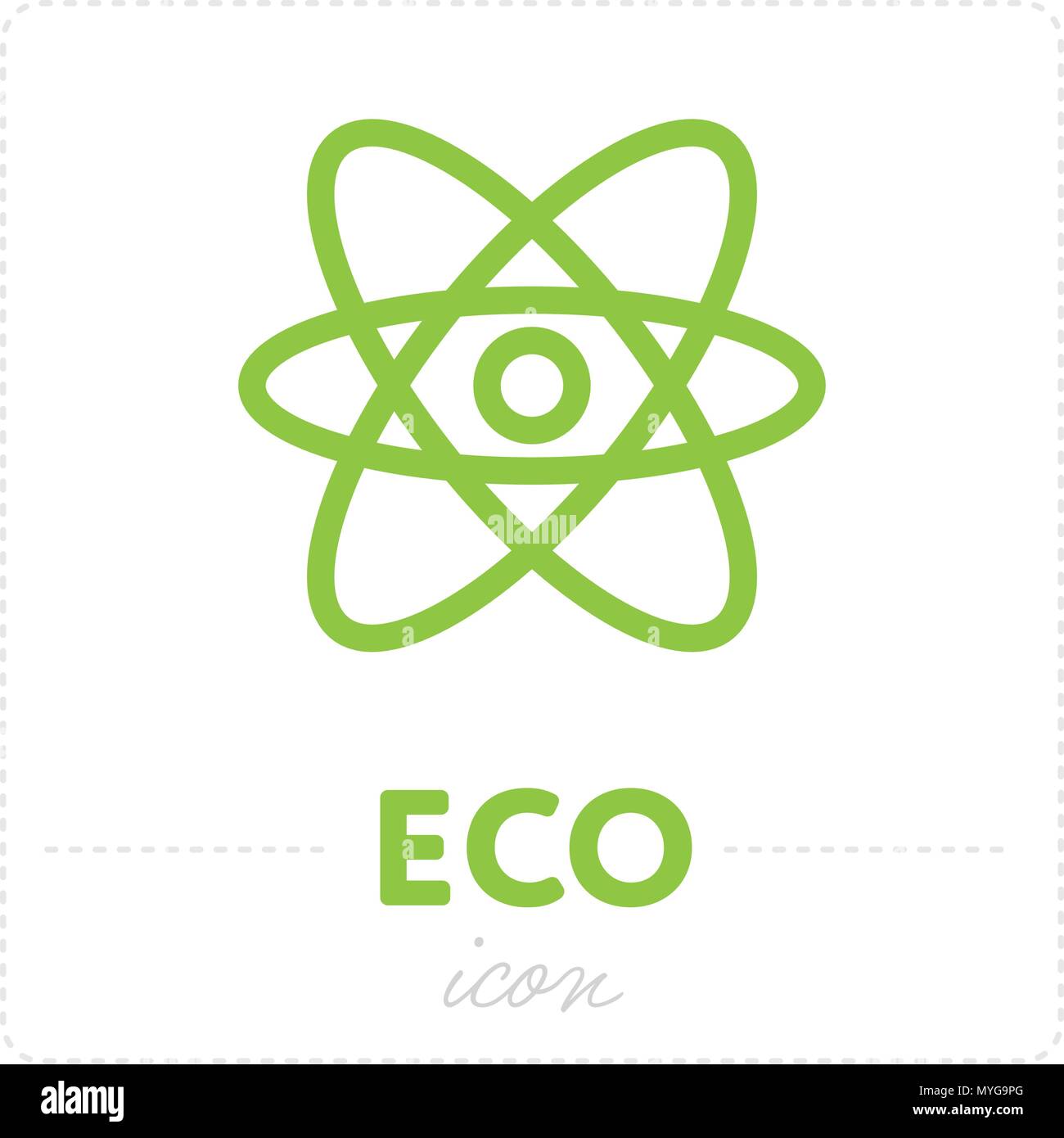 Atom icon flat style Cut Out Stock Images & Pictures - Alamy