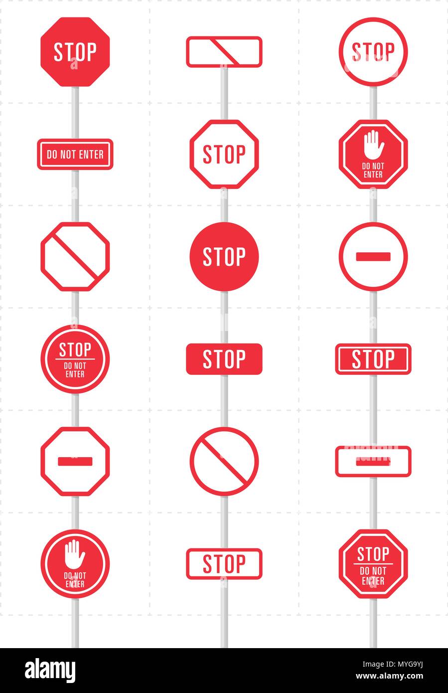 Set of icons for prohibition Stock Vector Image & Art - Alamy