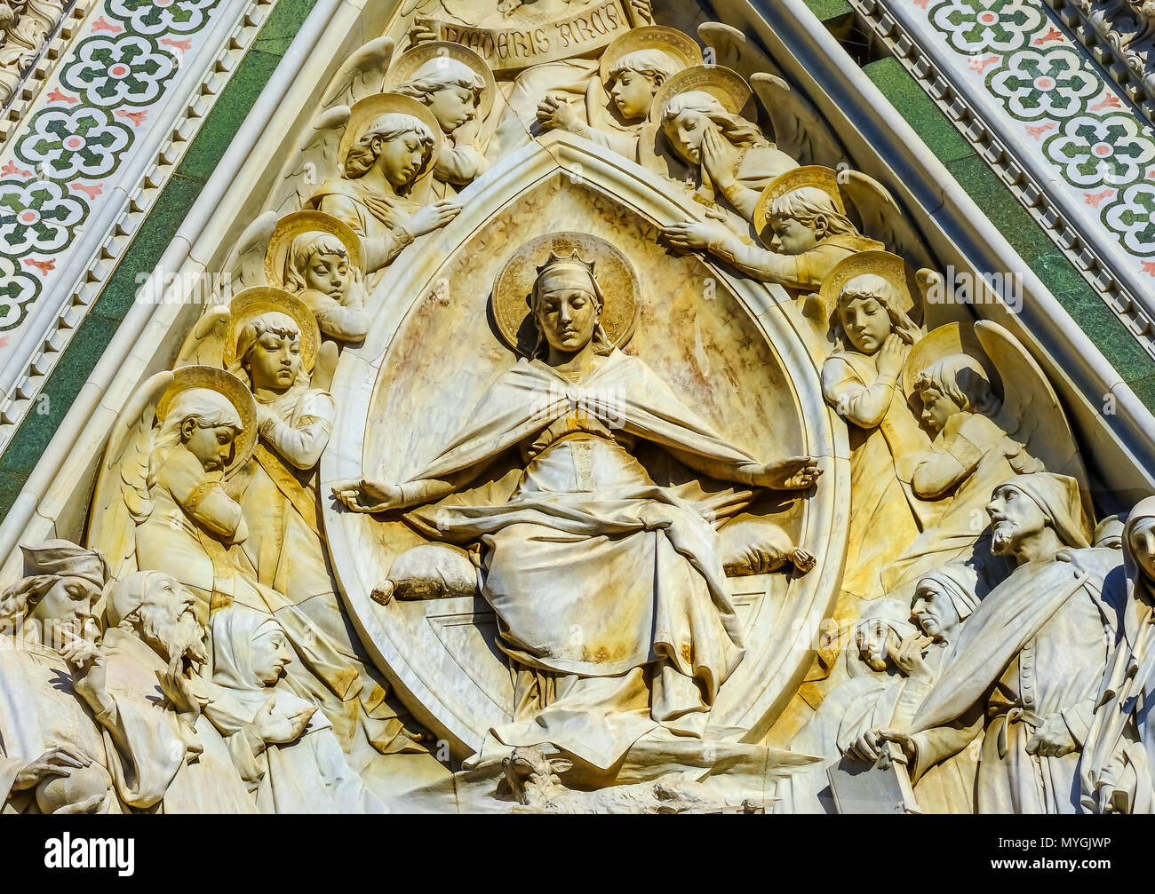 Mary Statue Sculpture Facade Duomo Cathedral Church Florence Italy ...