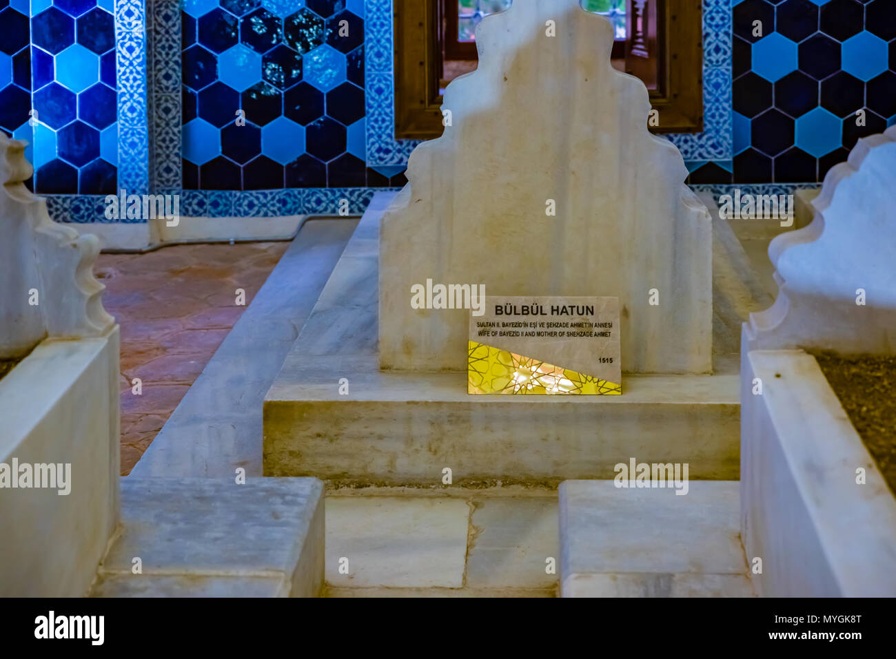 Interior view of Bulbul Hatun,wifie tomb,mausoleum at Muradiye complex ...