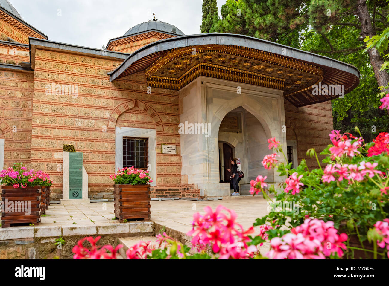 Exterior view of Sultan Murad II tomb,mausoleum at Muradiye complex or ...