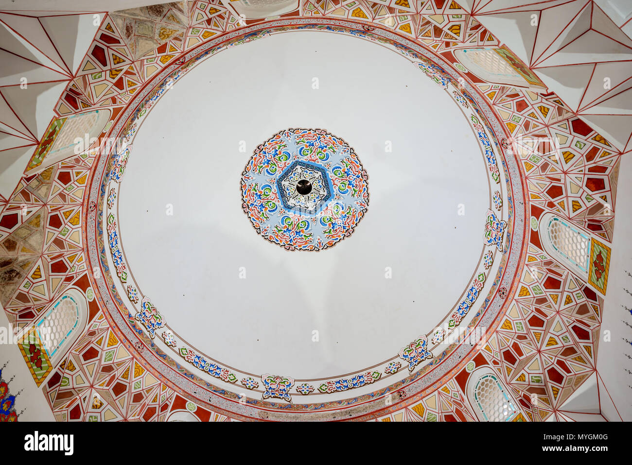 View of Murat II mosque at Muradiye complex or Complex of Sultan Murat ...